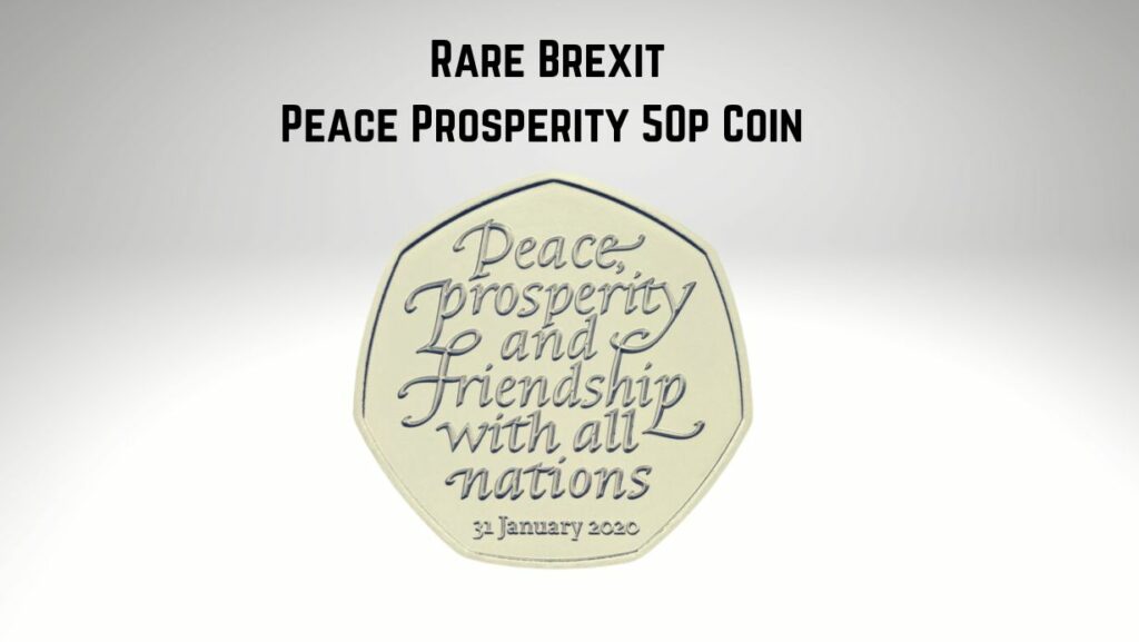 Rare Brexit Peace Prosperity 50p Coin - Be Coin Collector